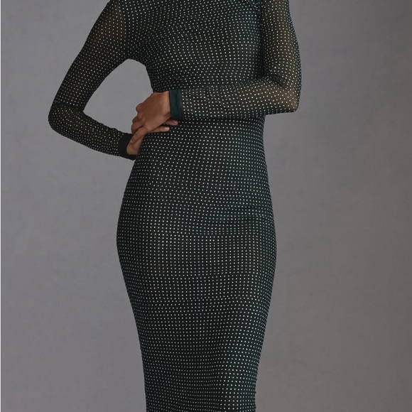 Bardot | Dresses | Bardot Forest Green Mesh Dress With Silver Studs ...